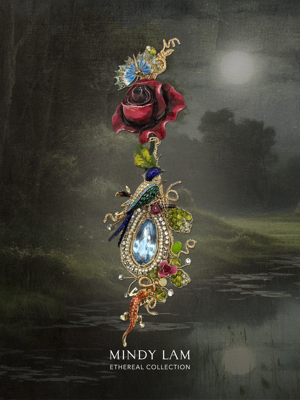 Ethereal Collection Lapel Pin - Ode to the Nightingale and the Rose ...
