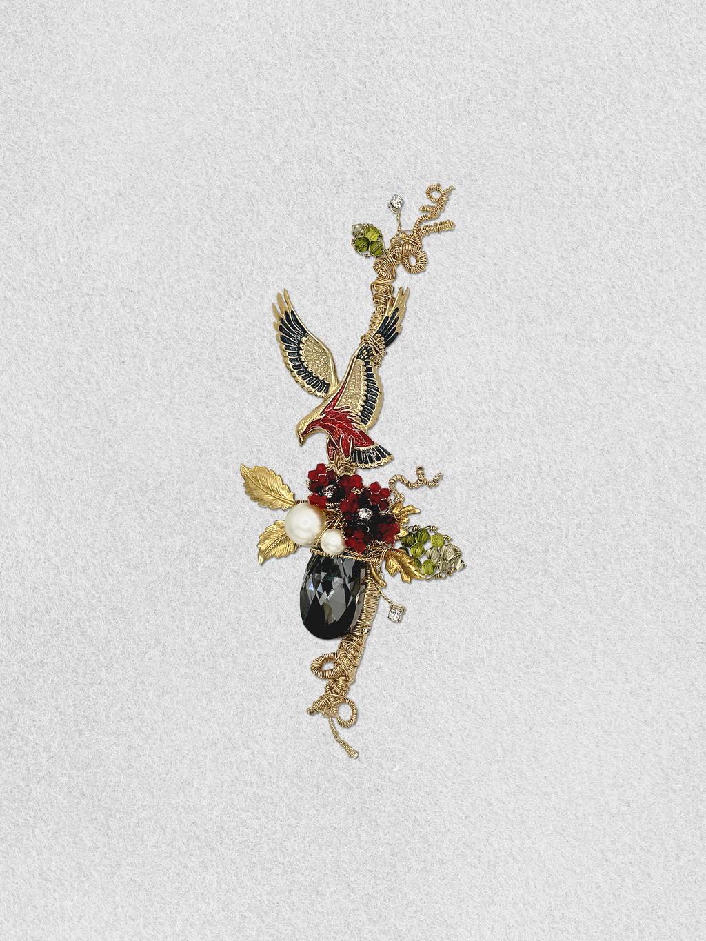 Men's Lapel Pin - Flight of the Red Hawk – Mindy Lam Jewelry